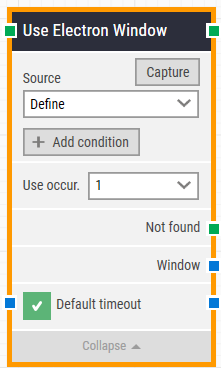 Use Electron Window | Electron Blocks | Leapwork Documentation